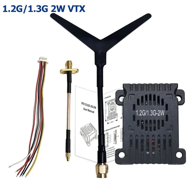 1.2G 1.3G 30km FPV Video Transmitter 1.2GHz 1.3Ghz 2W Analog VTX 8 ...