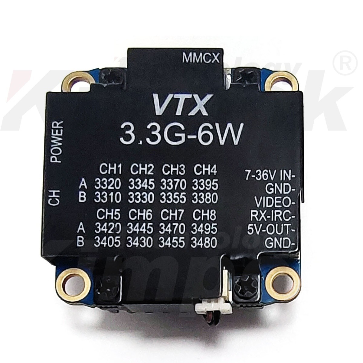 3.3G 6W Video Transmitter 3.3Ghz FPV VTX 8 Channels Long Range Video ...